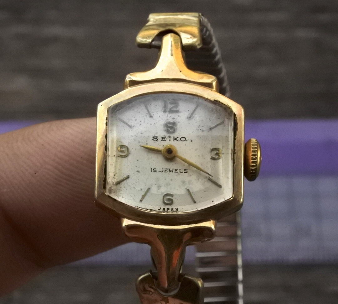 Vintage Seiko 14K Gold Filled White Dial Lady Hand Winding Watch Japan ...