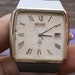 Vintage Seiko 0842 5010 Textured Dial Men Quartz Watch Japan Square Tank Shape Shape 35mm All ...
