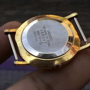 Vintage Seiko Gold Plated 2628 0010 Roman Numeral Dial Men Quartz Watch Japan Round Shape 32mm ...