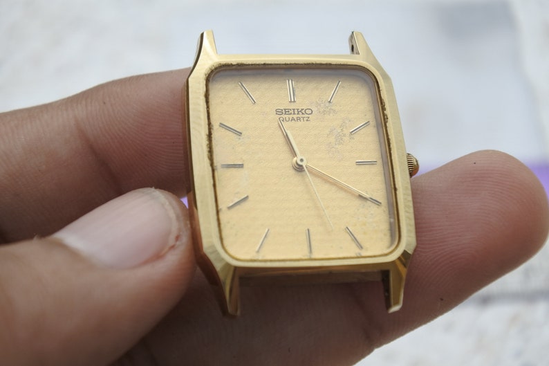 Vintage Seiko Gold Plated 9021 5320 Yellow Dial Men Quartz Wristwatch Japan Octagonal Shape 28mm ...