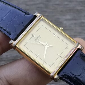 Vintage Seiko Gold Plated 9021 5270 Yellow Dial Men Quartz Watch Japan ...