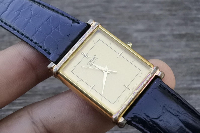 Vintage Seiko Gold Plated 9021 5270 Yellow Dial Men Quartz Watch Japan ...