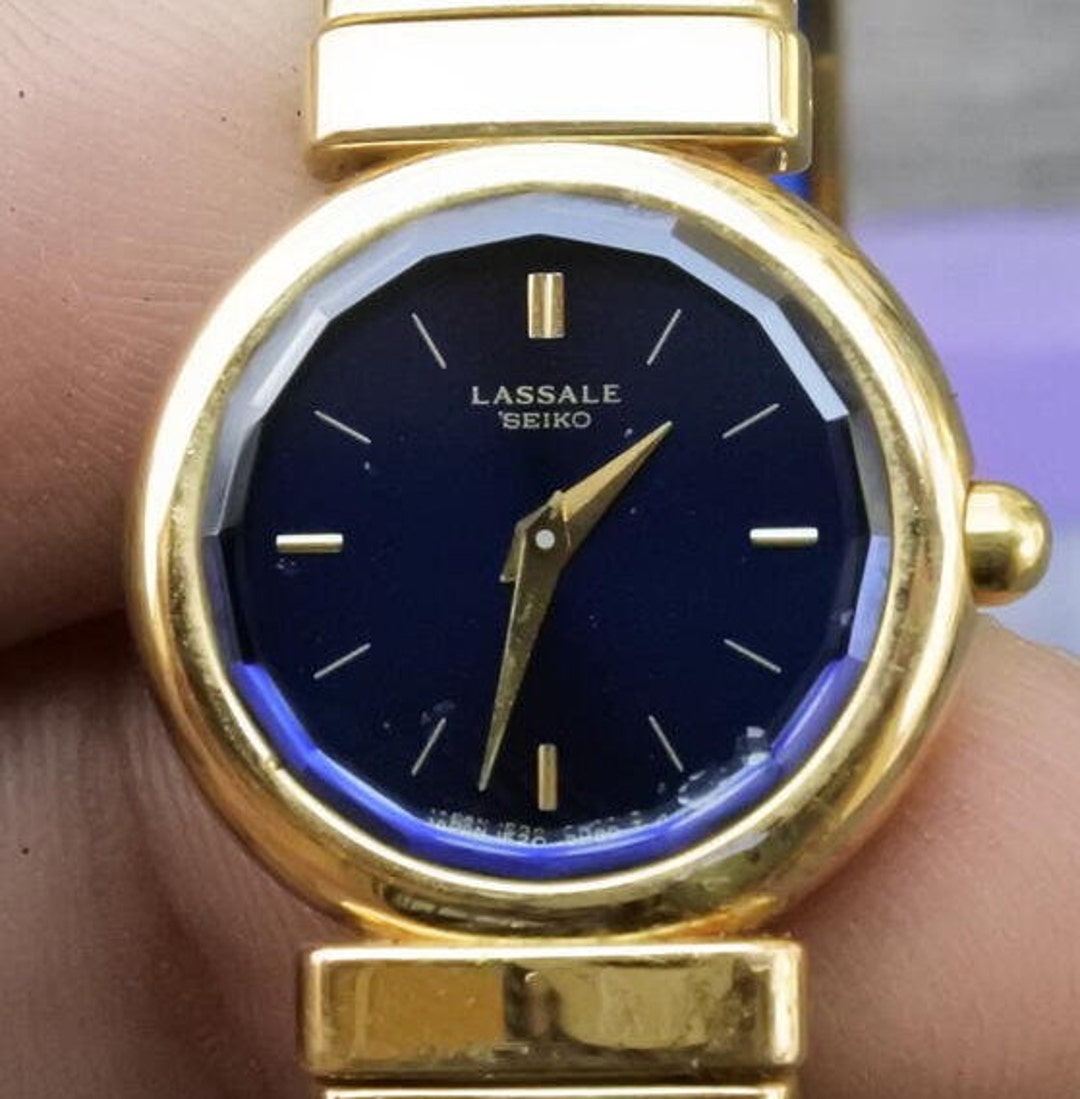 Vintage Seiko Lassale Ultra Elegance 1F20 1B60 Blue Dial Lady Quartz ...