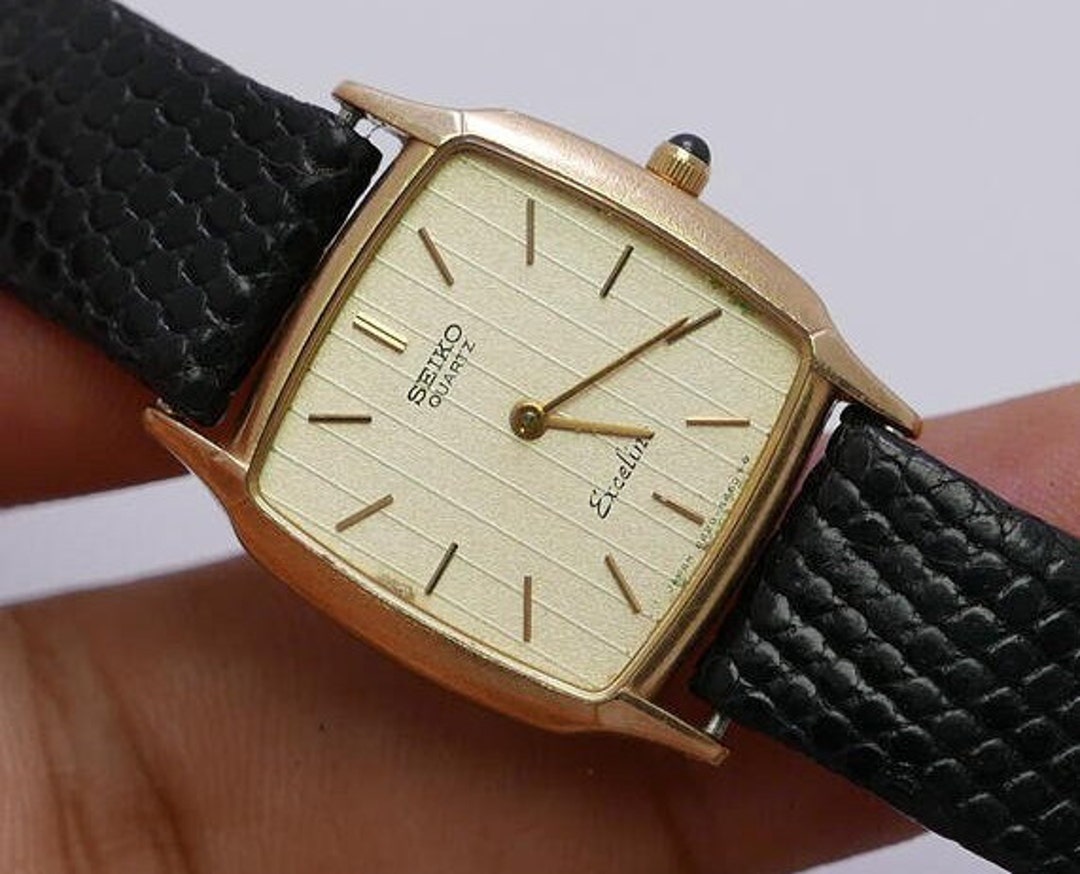 Vintage Seiko Exceline 14K Gold Filled 8420 5400 Lady Quartz Watch Japan Cushion Shape 24mm - Etsy
