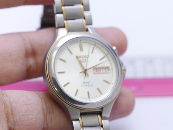 Vintage Seiko Spirit AGS Titanium 5M43 0B50 Semi-Auto… - Gem