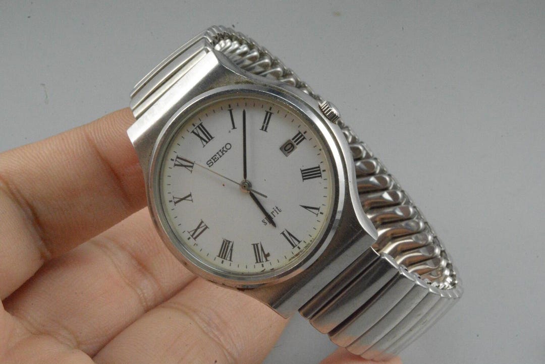 Vintage Seiko Spirit 5P32 7A00 Roman Numeric Dial Men Quartz Watch ...