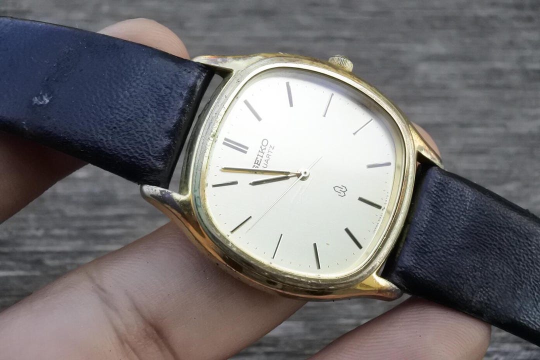 Vintage Seiko Gold Plated 5931 5330 Dress Men Quartz Watch Japan Cushion Shape 35mm - Etsy
