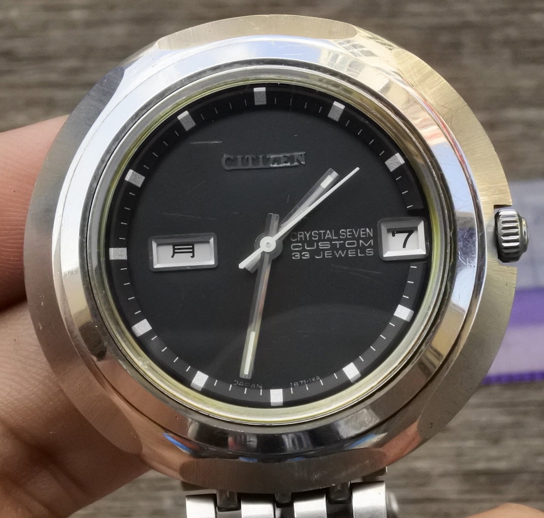 Vintage Citizen Crystal Seven Custom Made Black Dial Men Automatic ...