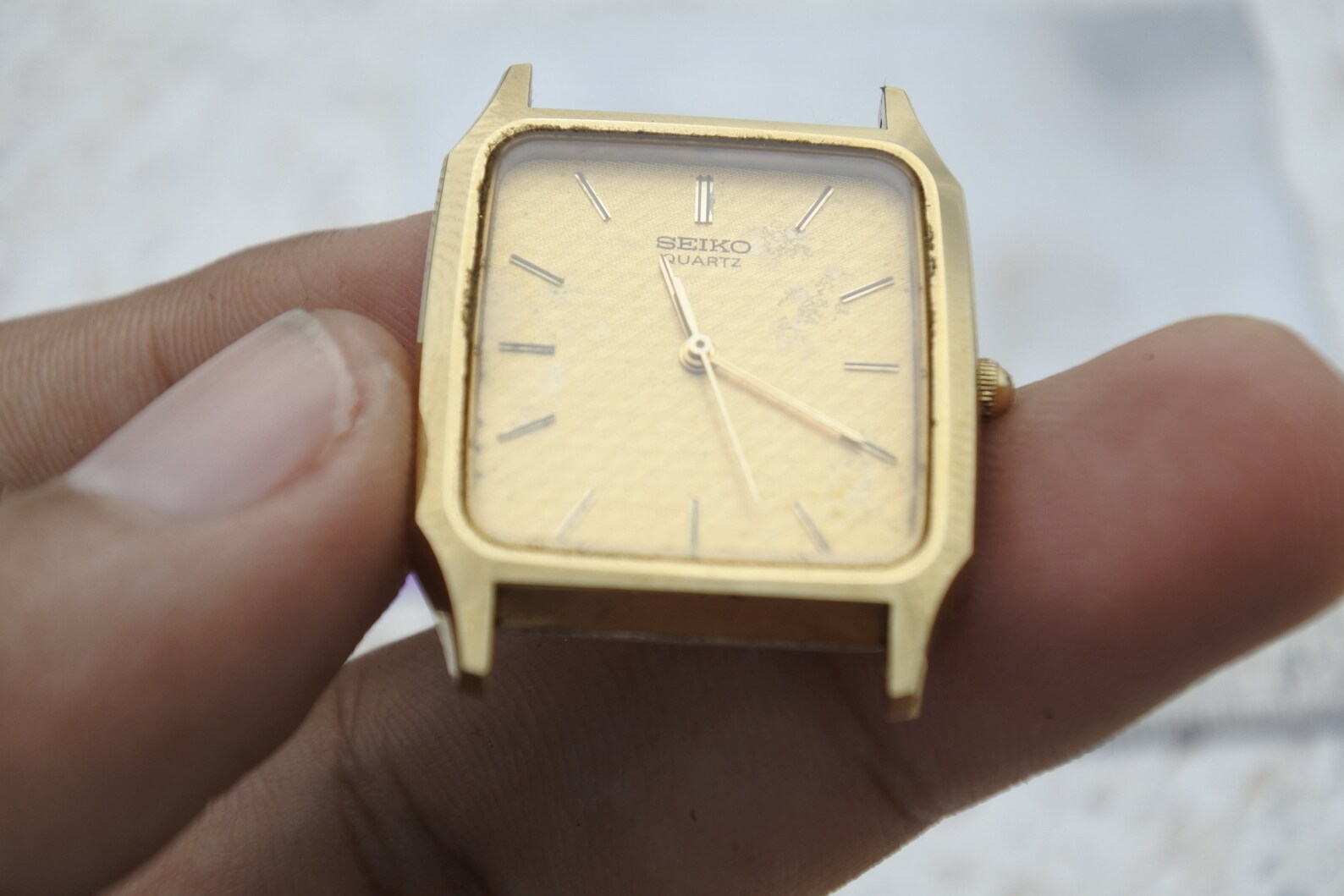 Vintage Seiko Gold Plated 9021 5320 Yellow Dial Men Quartz Wristwatch Japan Octagonal Shape 28mm ...