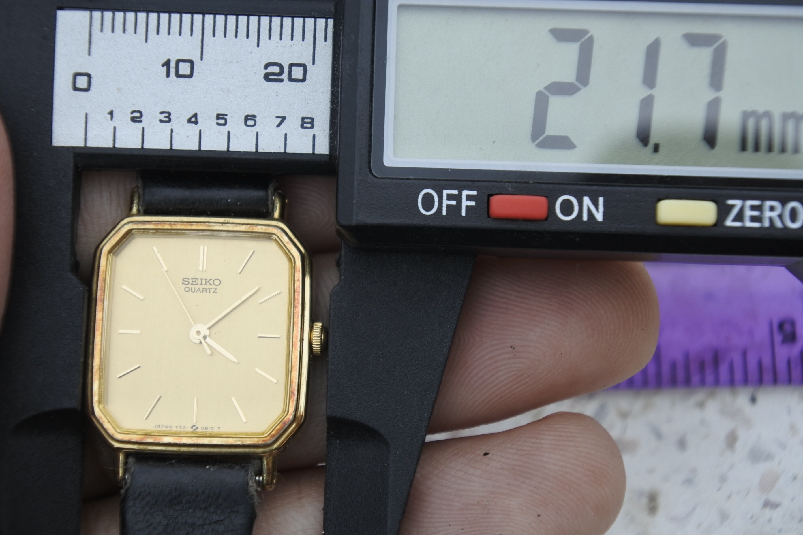 Vintage Seiko Gold Plated 7321 5410 Textured Dial Lady Quartz Watch Japan Square Tank Shape 21mm ...