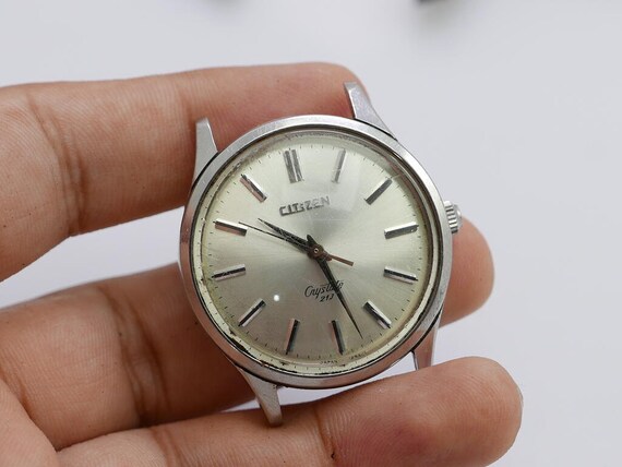 Vintage Citizen Crystate 21j Silver Dial Men Hand W… - Gem