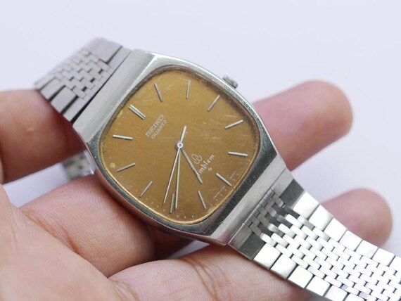 Vintage Seiko Emblem 4120 5000 Copper Dial Men Quart… - Gem