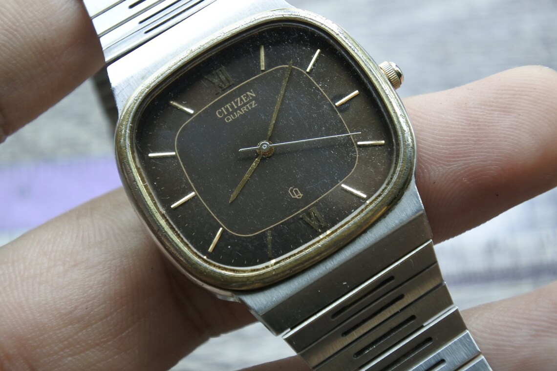 Vintage Citizen Brown Chocolate Dial Men Quartz Watch Japan - Etsy