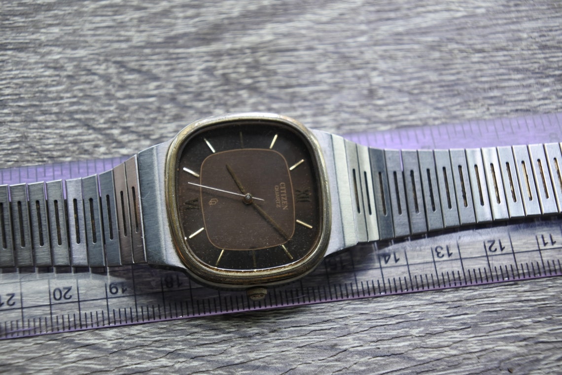 Vintage Citizen Brown Chocolate Dial Men Quartz Watch Japan - Etsy