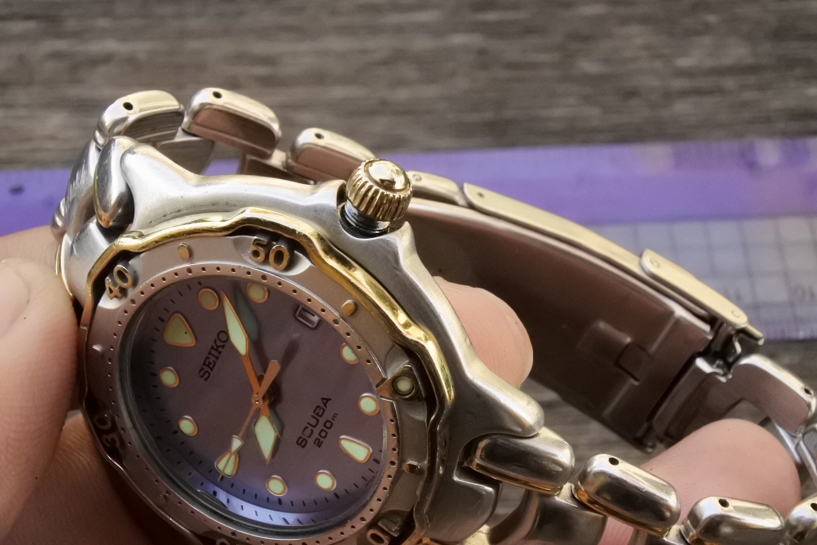 Vintage Seiko Scuba Driver 7N35 6030 Blue Dial Men Quartz Watch Japan ...