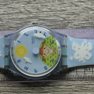 Vintage Swatch AG2005 Second Hand is Moving Cloud Sunny Day Dial Unisex ...