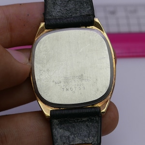 Vintage Seiko Gold Plated 7830 5020 Textured Dial Men Quartz Watch Japan Square Cushion Shape ...