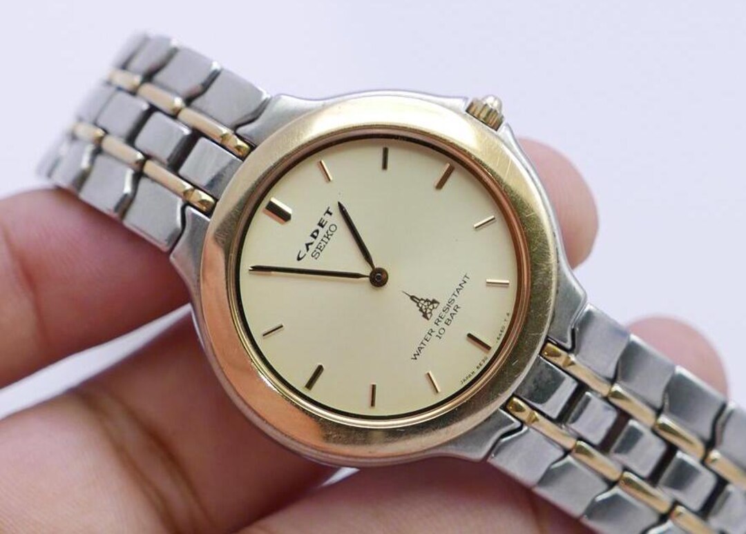 Vintage Seiko Cadet 5E30 6A40 Integrated Bracelet Men Quartz Watch ...
