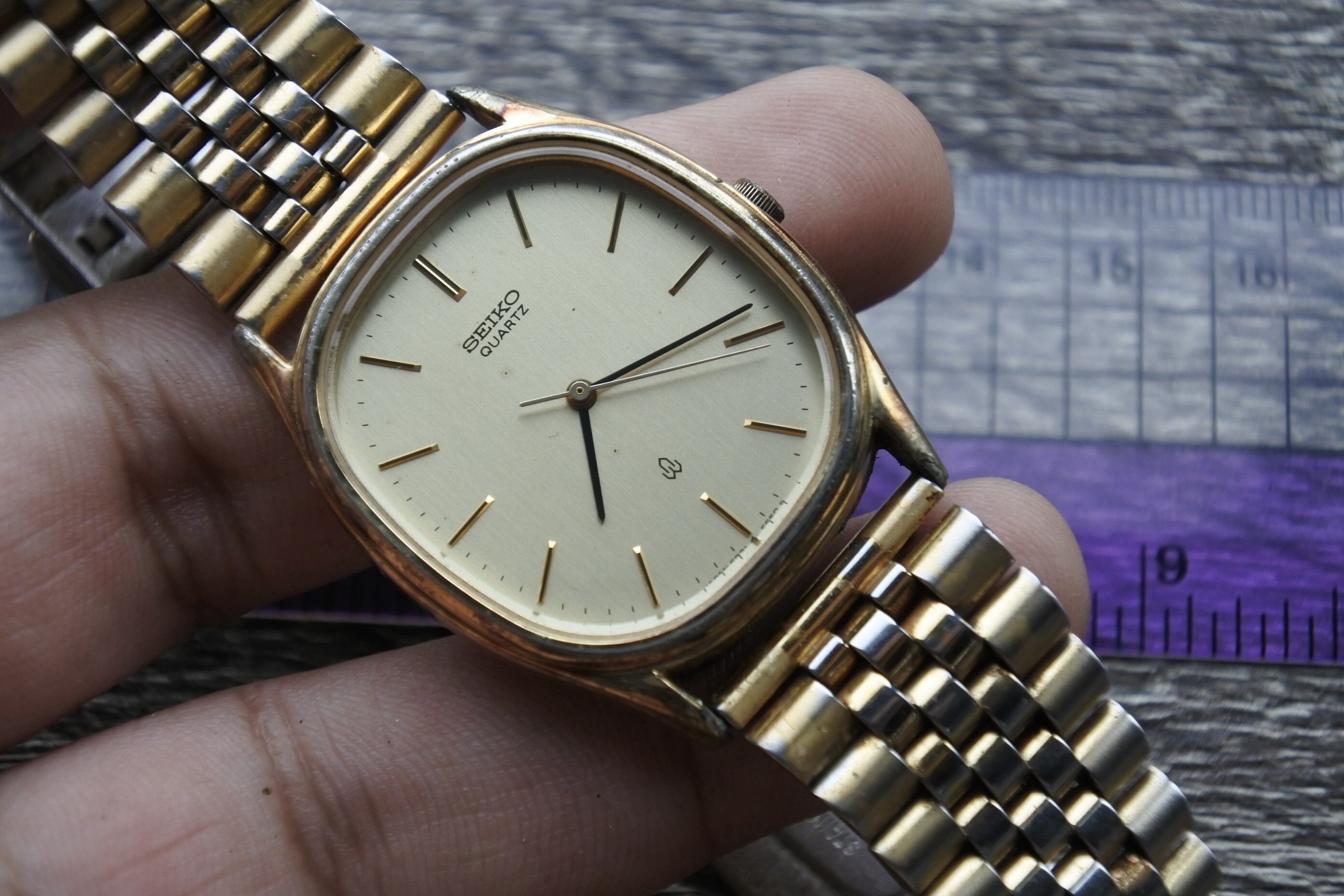 Vintage Seiko Gold Plated 5931 5500 Yellow Dial Men Quartz - Etsy