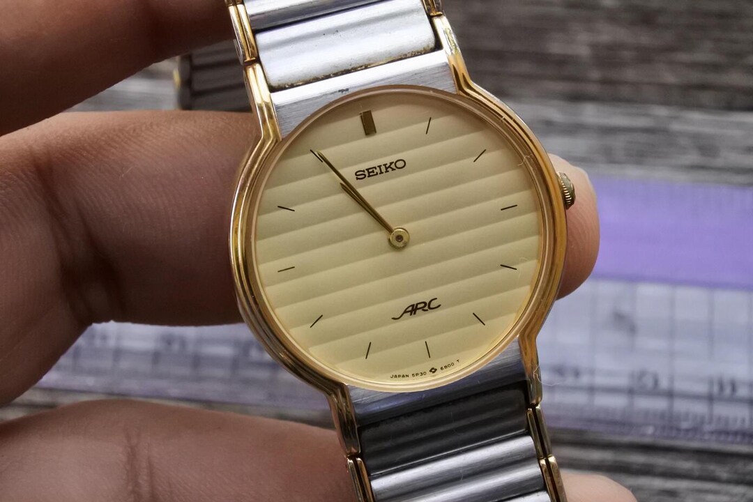 Vintage Seiko ARC 5P30 6A70 Texture Dial Lady Quartz Watch Japan JDM ...