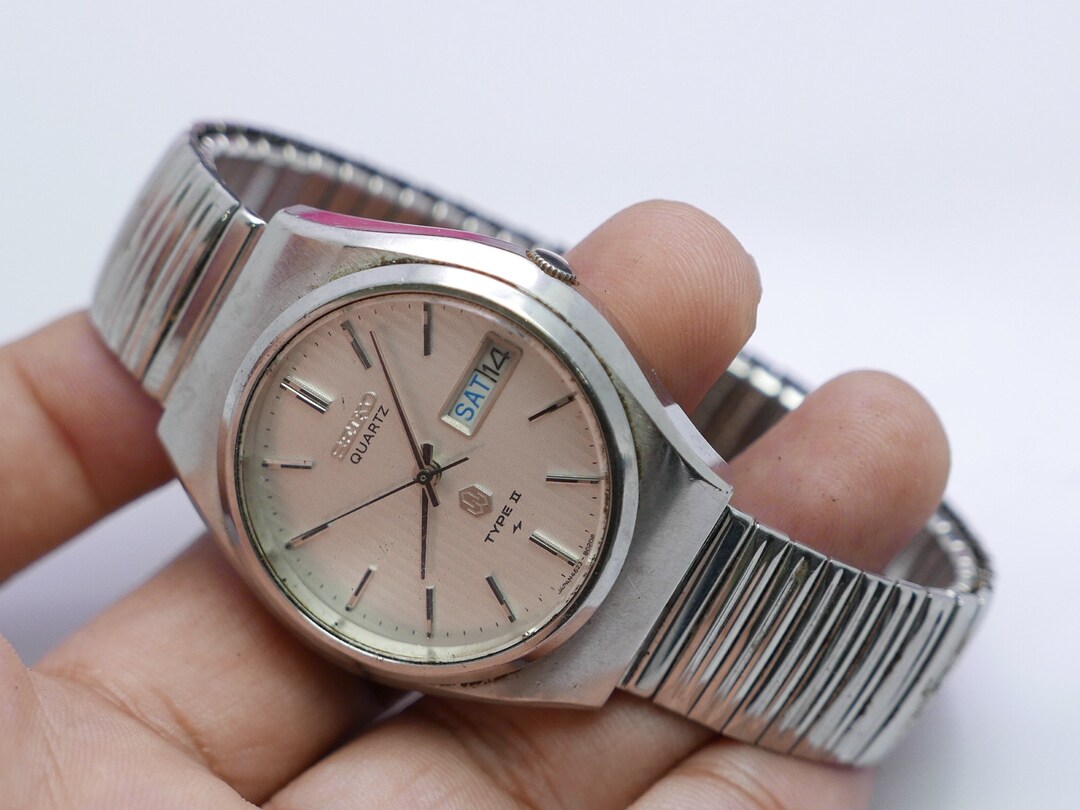 Vintage Seiko Type II 4623 8010 Textured Dial Men Quartz Wrist Watch Japan Round Shape 38mm - Etsy