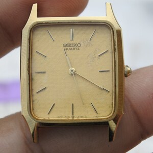 Vintage Seiko Gold Plated 9021 5320 Yellow Dial Men Quartz Wristwatch Japan Octagonal Shape 28mm ...