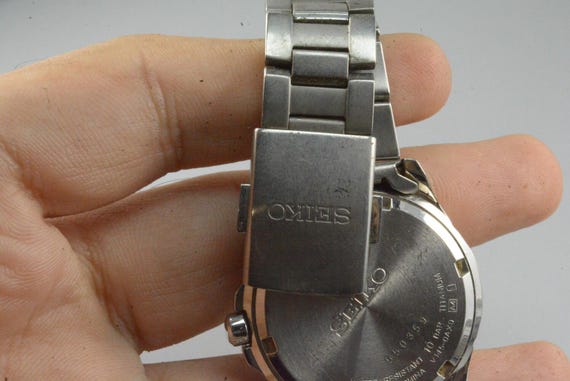 Vintage Seiko Solar Titanium V145 0AX0 Black Dial Men… - Gem