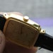 Vintage Aureole Quartz Watch Swiss Made Golden Dial Square Tank Shape ...