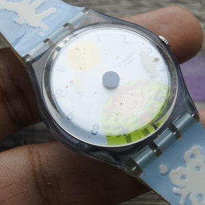 Vintage Swatch AG2005 Second Hand is Moving Cloud Sunny Day Dial Unisex ...