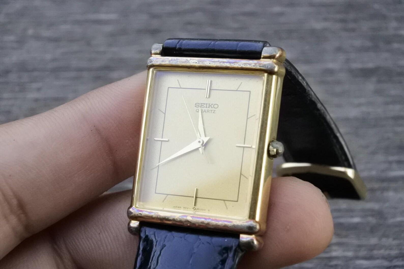 Vintage Seiko Gold Plated 9021 5270 Yellow Dial Men Quartz Watch Japan ...