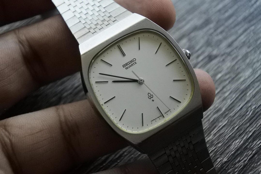 Vintage Seiko Emblem 7830 5020 Silver Dial Men Quartz Watch Japan JDM ...