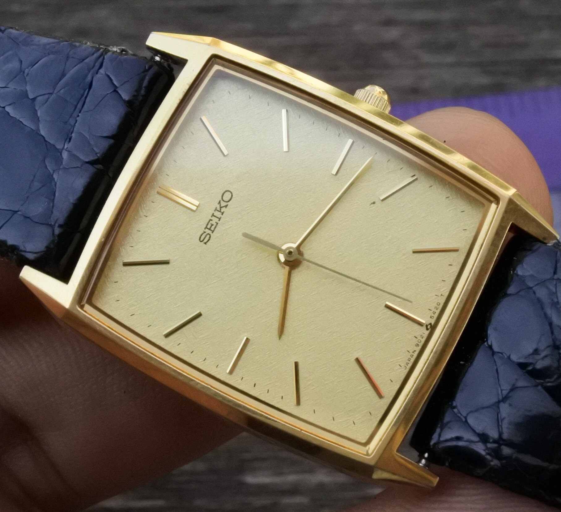 Vintage Seiko Gold Plated 9021 5340 Yellow Dial Men Quartz Watch Japan Square Tank Shape 28mm - Etsy