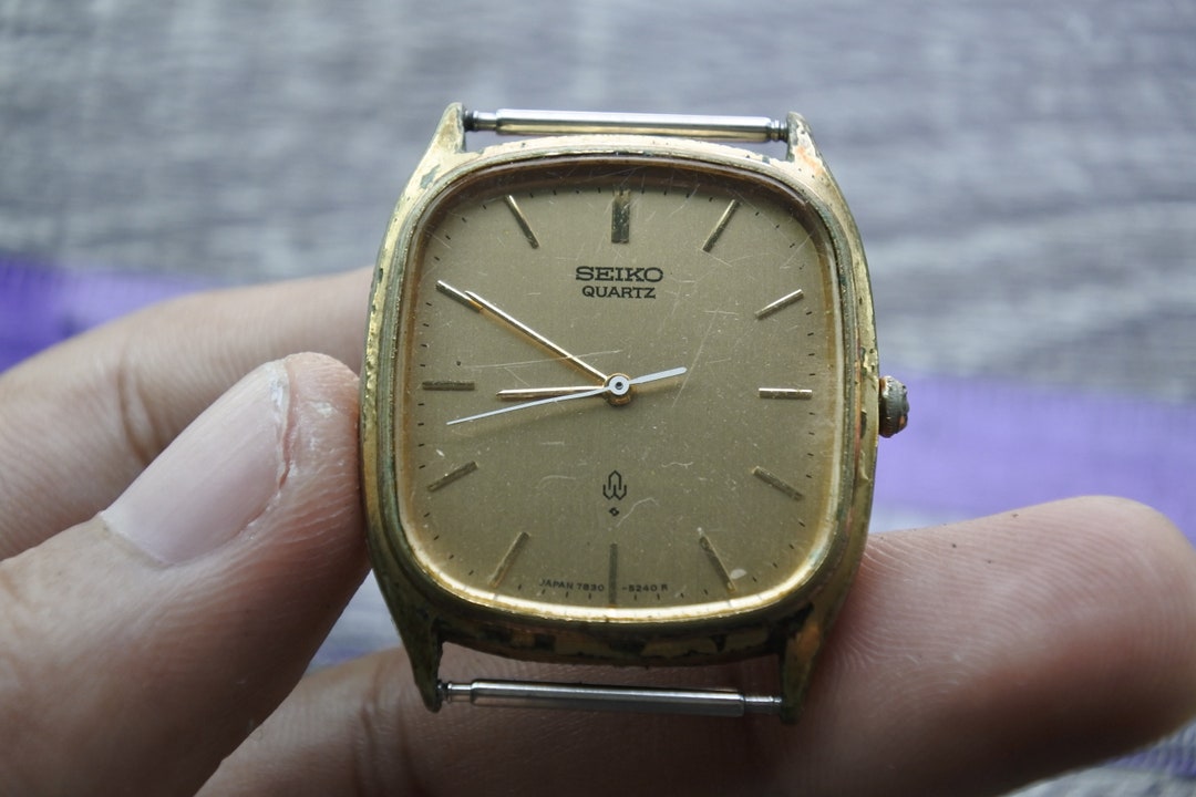 Vintage Seiko Gold Plated 7830 5210 Yellow Dial Men Quartz - Etsy