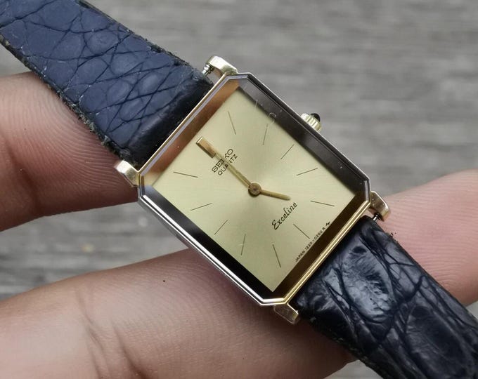 Vintage Seiko Exceline Gold Plated 1220 5090 Lady Quartz Watch Japan Square Tank Shape 25mm - Etsy