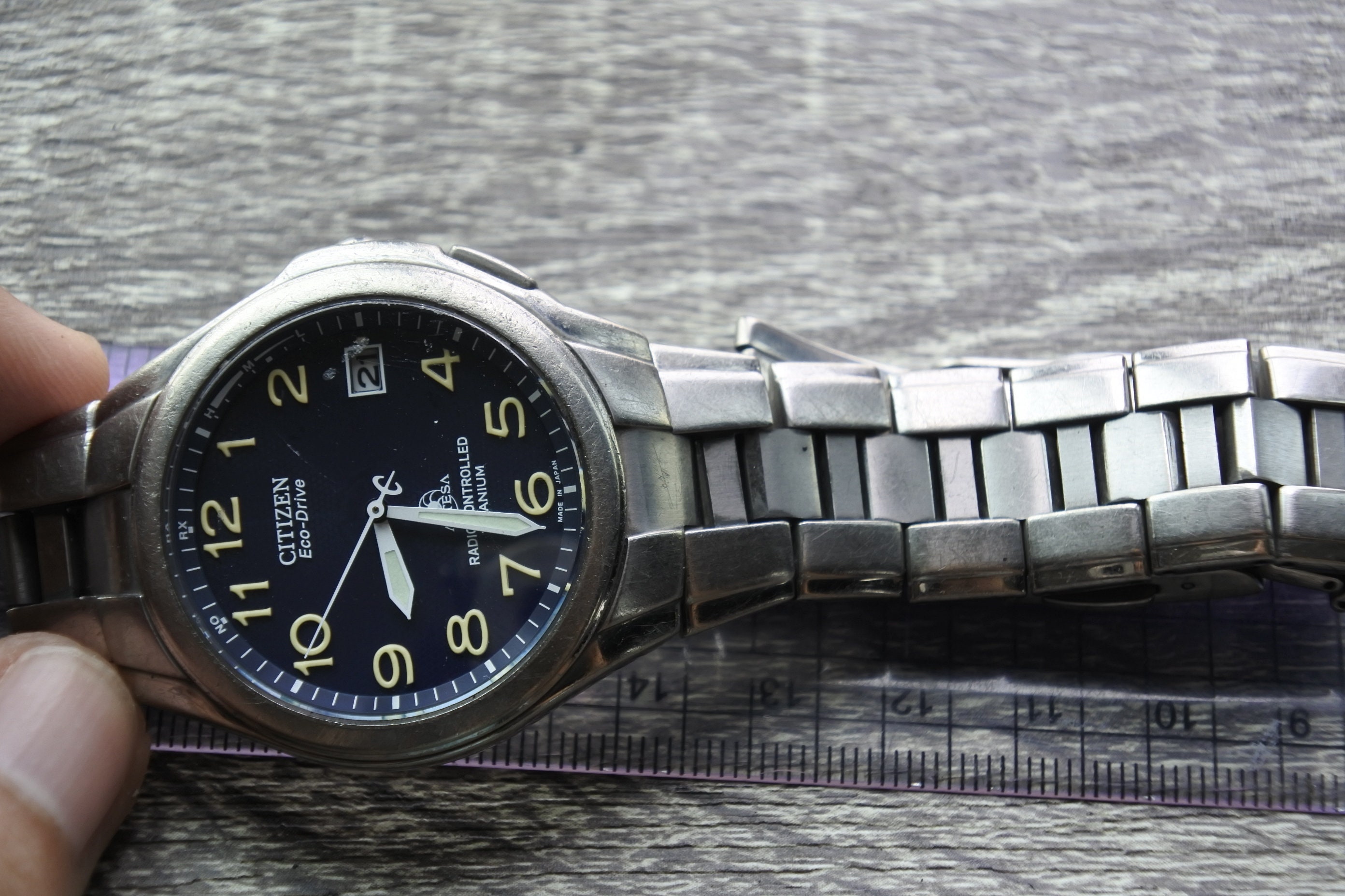 Vintage Citzen Attessa Radio Control Blue Dial Men Eco-drive Watch ...