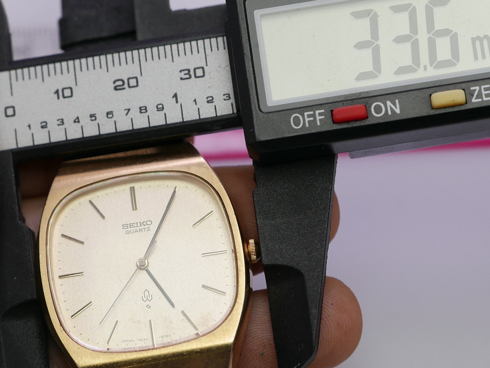 Vintage Seiko Gold Plated 7830 5020 Textured Dial Men Quartz Watch Japan Square Cushion Shape ...