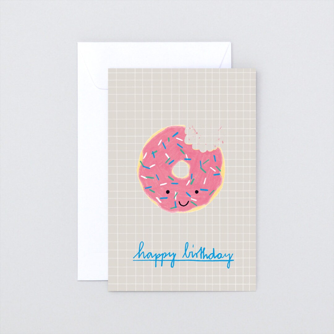 Folded Card happy Donut - Etsy