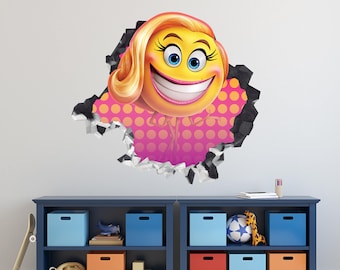 Emoji wall decal | Etsy