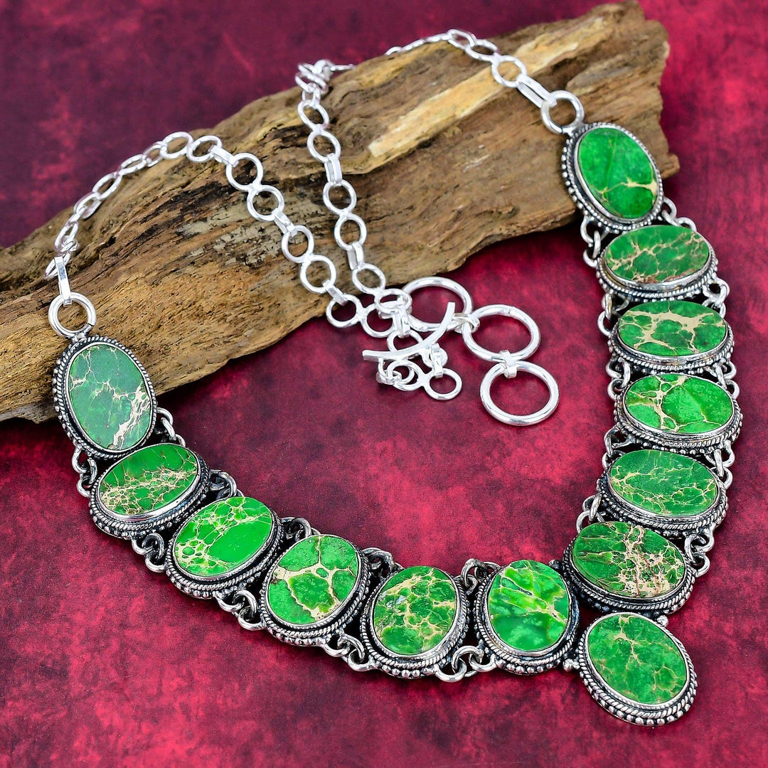Sea Sediment Jasper Necklace 925 Solid Sterling Silver Sea Sediment ...