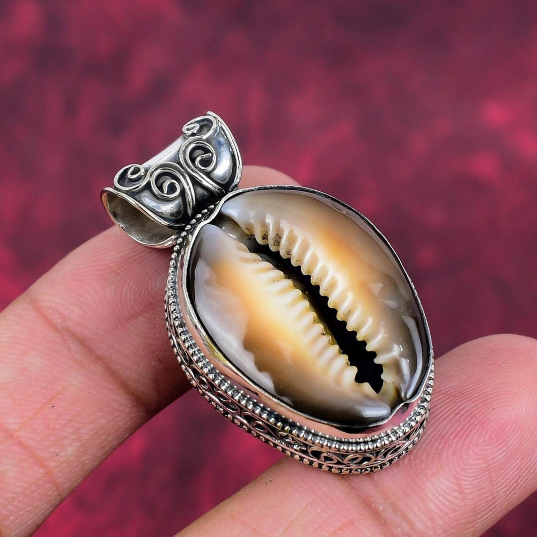 Cowrie Shell Pendant, 925 Sterling Silver Jewelry Handmade Jewelry ...
