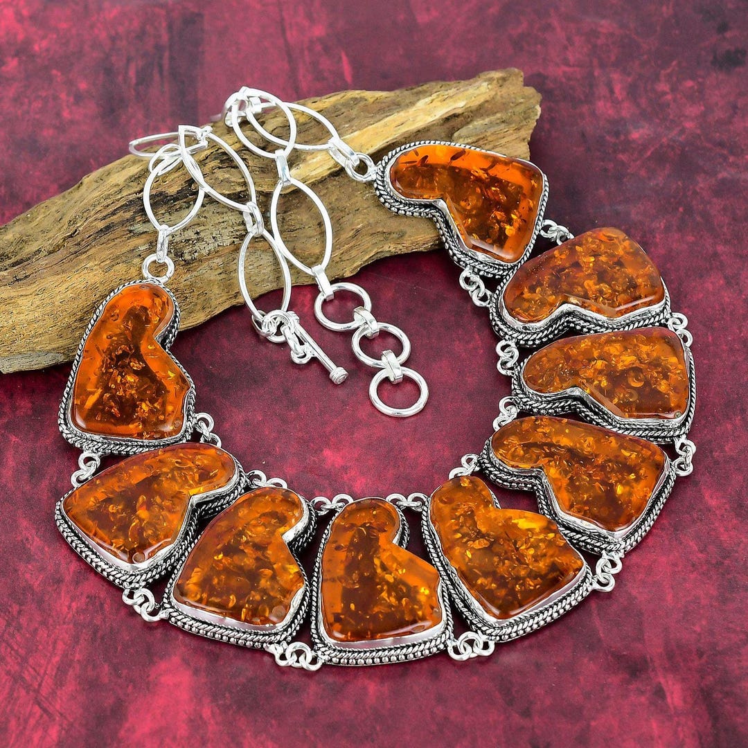 Amazing Baltic Amber Handmade Jewelry, 925 Sterling Silver Necklace ...