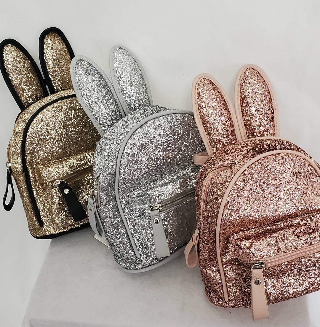 Glitter Bunny Backpack Kids - Gold, Silver, Coral - Etsy