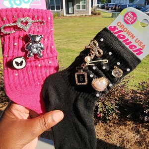 Bedazzled Charm Socks, Charm Socks, Slouch Socks - Etsy