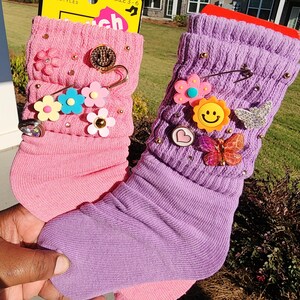 Bedazzled Charm Socks, Charm Socks, Slouch Socks - Etsy