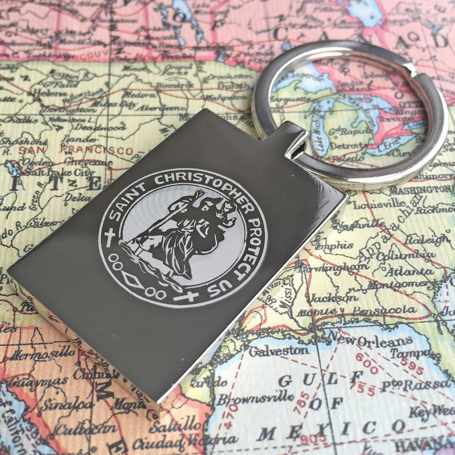 Saint Christopher Keyring St Christopher Keychain Steel St - Etsy UK