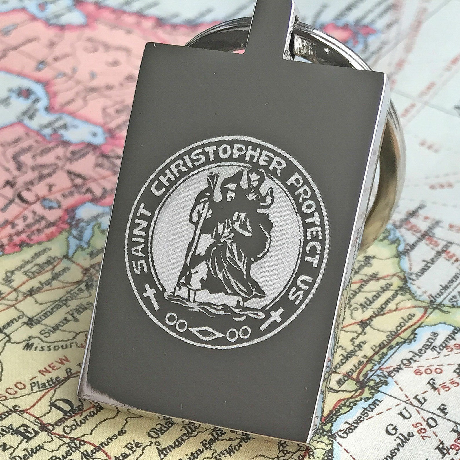 Saint Christopher Keyring St Christopher Keychain Steel St - Etsy UK