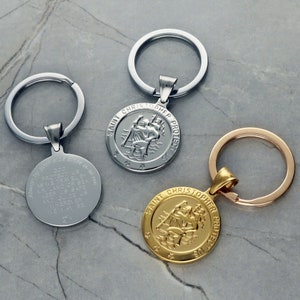 Saint Christopher Keyring With the Travelers Prayer and Option to ...