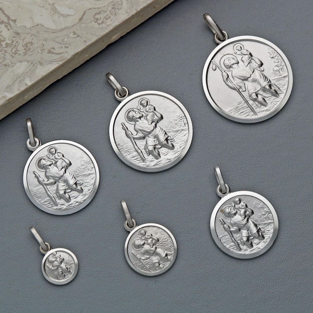 Silver St Christopher Pendant With Option to Personalise and Add a ...