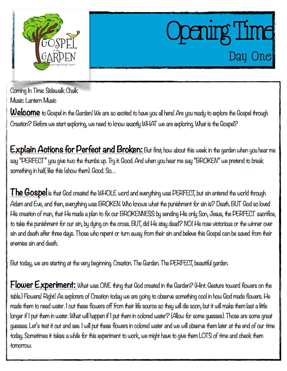 Gospel in the Garden Vbs or Backyard Bible Club Curriculum - Vacation ...