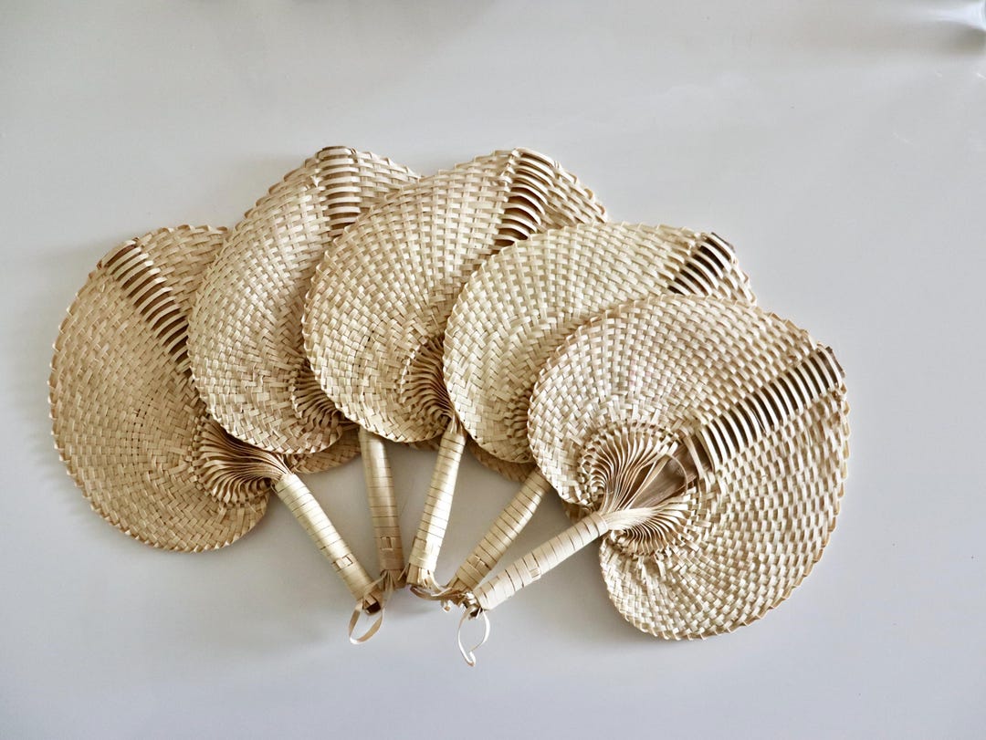 Bamboo Leaf Handheld Fan, 5 Pack - Etsy